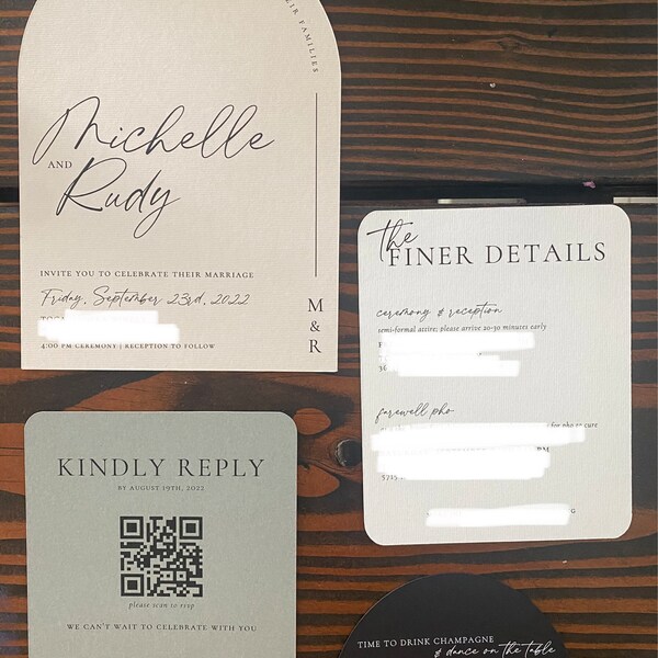Caroline | Wedding Invitation Suite - Etsy