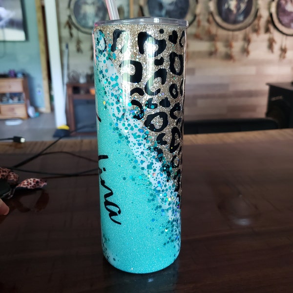 Cheetah Leopard Print Tumbler | Personalized Tumbler | Stainless Steel ...