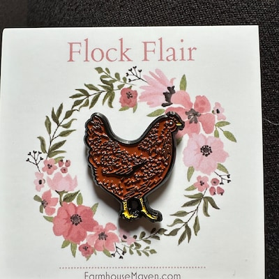 Enamel Chicken Pin Cute Chicken Pin Rhode Island Red Hen Pin Chicken ...