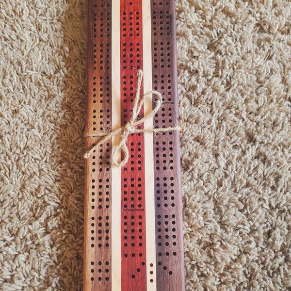 Cribbage Board Walnut/paduak/maple Personalize Engrave Comes With Pegs ...