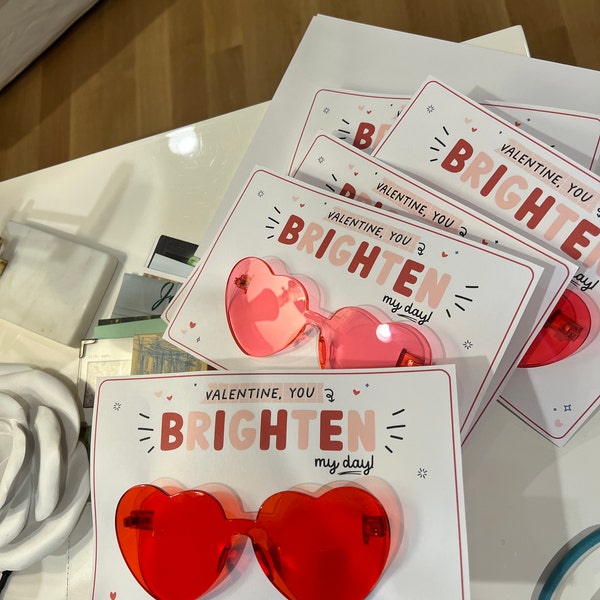 Heart Sunglasses Valentine's Day Card Holder INSTANT DOWNLOAD, EDITABLE ...