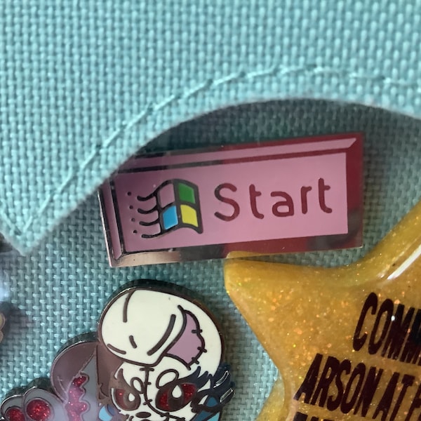 Start Button Enamel Pins - Etsy