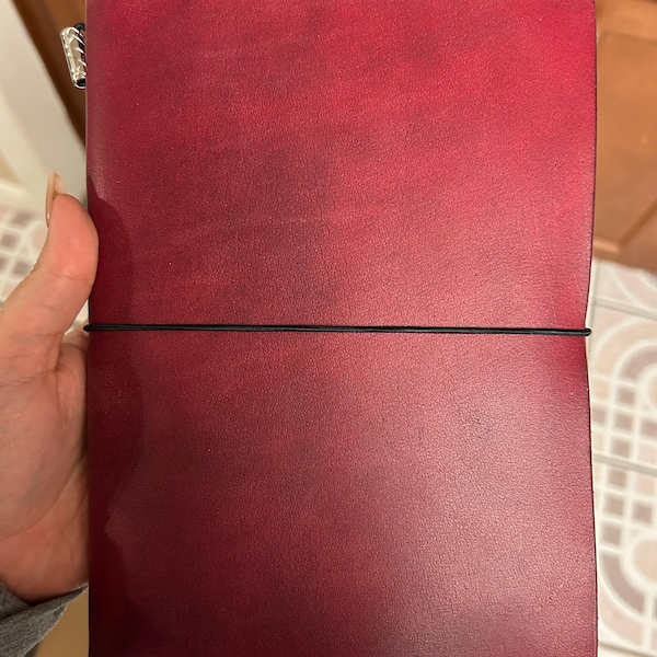 Trifold Traveler's Journal/blue Leather Cover/all Sizes of Midori Style ...