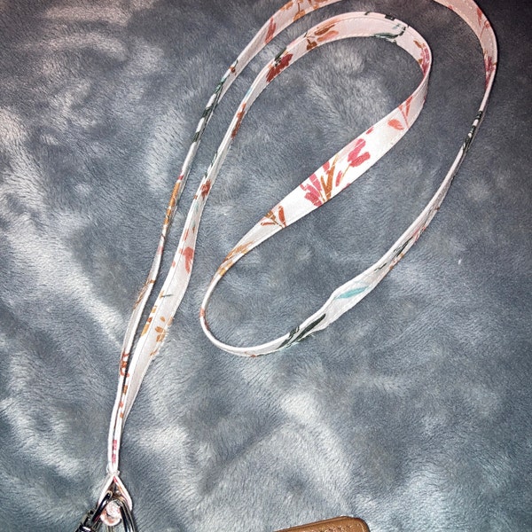 Fall Fabric Lanyards- Fall Lanyards- Floral Harvest Lanyard- Pumpkin ...