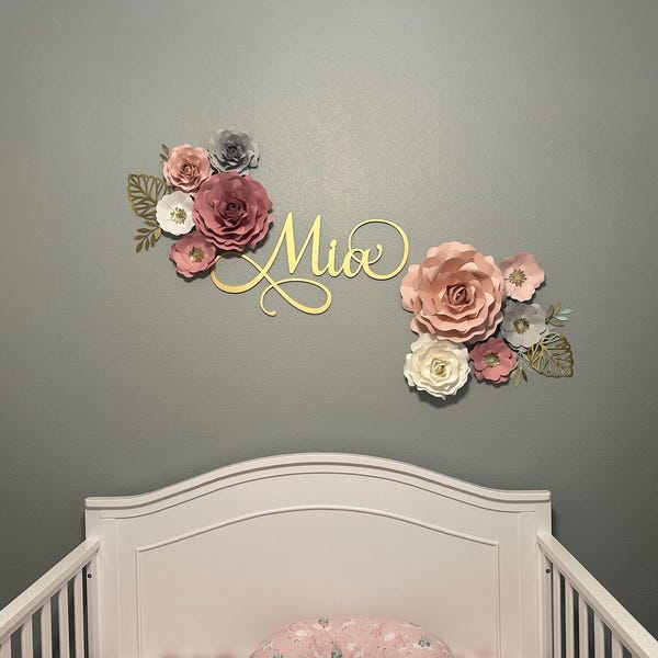 Girly Swirly Calligraphy Laser Cut Name Sign for Above a Bed or Crib - Etsy