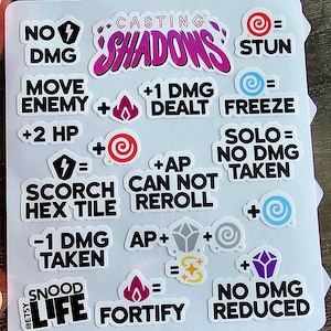 Casting Shadows Hex Tile Reference Stickers, KSE Ice Storm and Molten Rock Expansions, Game ...