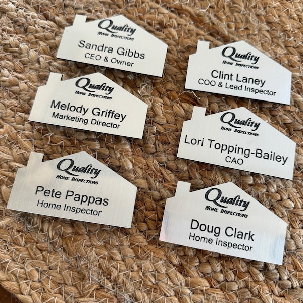 Laser Engraved House-shaped Magnetic Realtor Name Badge - Etsy