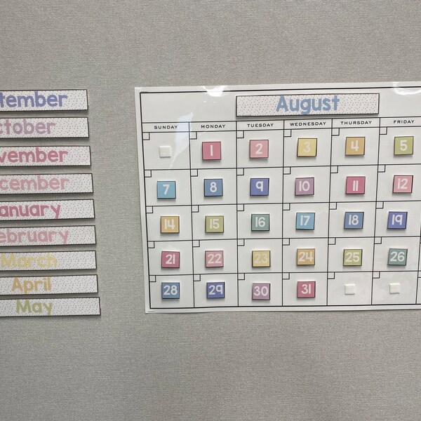 Classroom Calendar and Weather Display | SPOTTY PASTELS - Etsy