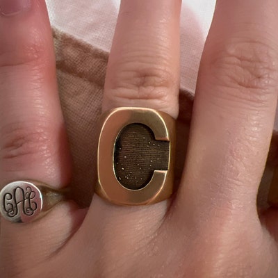 Custom Initial Ring, Personalized Letter Ring, Alphabet Ring, Initial ...