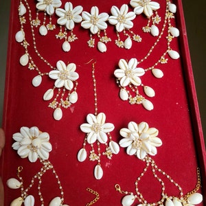 Haldi Bridal Cowrie Shell Jewelry Set Mehendi Cowrie Shells Jewelry ...