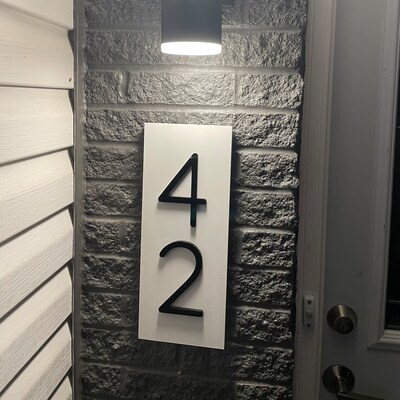 House Numbers Sign Vertical House Number Sign White House - Etsy