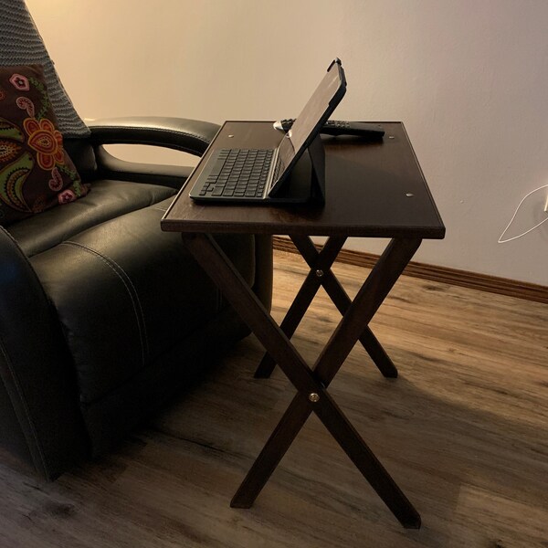 Custom TV Tray Holder Solid Handcrafted Maple Wood With Wood Dowel Pin ...