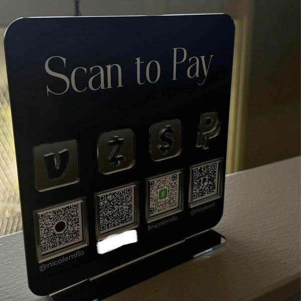 Multi QR Code Business Social Media Sign Payment Sign Instagram ...