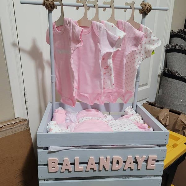 Baby Bundle Gift: Custom Baby Rack Crate, Baby Crate, Baby Crate Closet ...