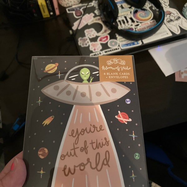 You're Out of This World Greeting Card, Handmade Love & Friendship Card ...
