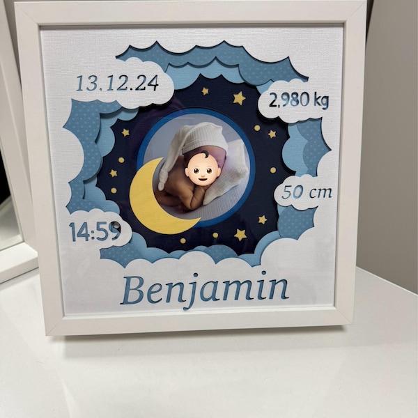 3D Baby Born Shadow Box Svg Bundle for Kids, Baby Birth Shadow Box ...