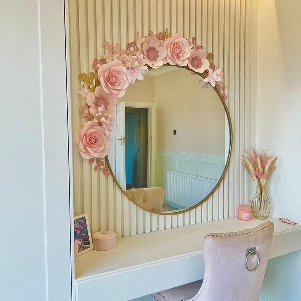 Rose Gold Paper Flower Wall Decor With Name/our New House/elegant House ...