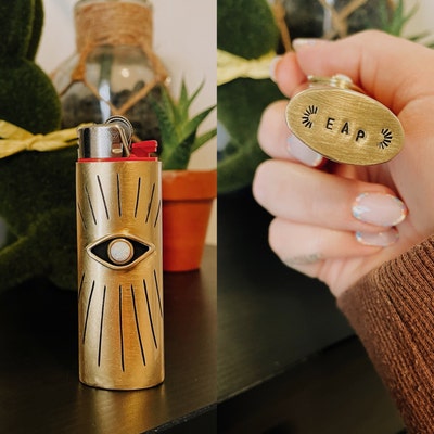 Vision Lighter Case With Opal // Evil Eye, All Seeing Eye, Brass ...