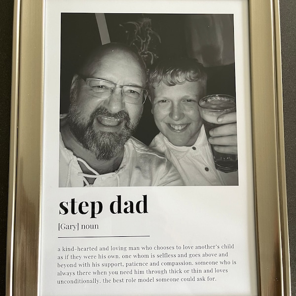 PERSONALISED STEP DAD Definition Print, Wall Art Print, Step Dad Gift ...