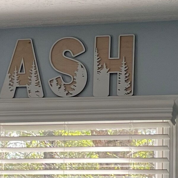 Forest Letters | Woodland Nursery | Nursery Decor | Custom Letters ...