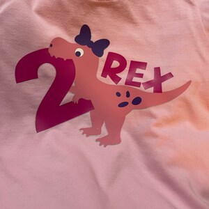 2 Rex SVG Girl Two Rex Dinosaur Birthday Svg Clipart 2nd Birthday 2 ...