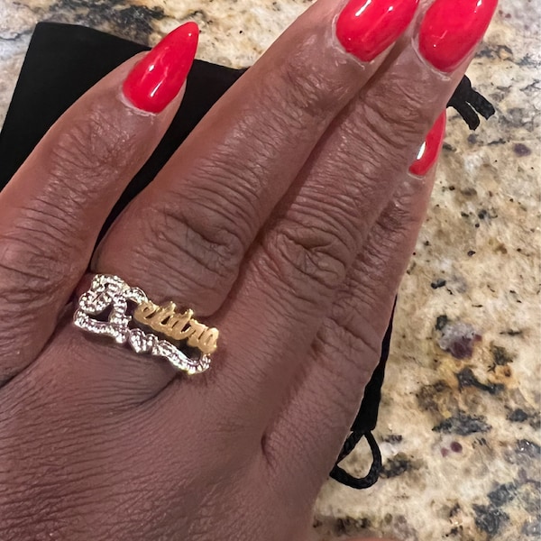 Personalized Name Ring | Diamond Cut | Personalized Ring | Free ...