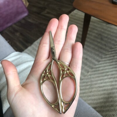 Oiled Rubbed Bronze Vintage Art Deco Style Yarn Scissors Unique Rounded ...