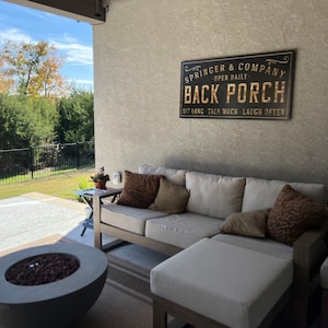 Personalized Back Porch Sign Backyard Bar and Grill Pool & Patio Deck ...