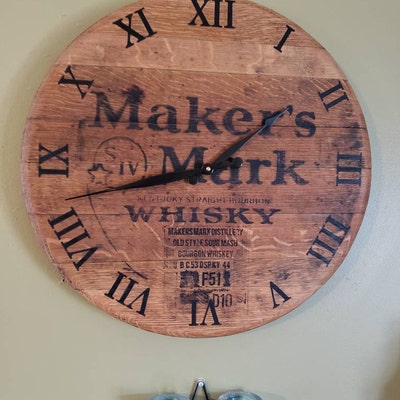 Whiskey Barrel Clock Bourbon Barrel Clocks Kentucky Oak Cask Decor ...