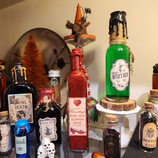 Angel Feathers Magical Apothecary Fantasy Potion Bottle Witch and ...