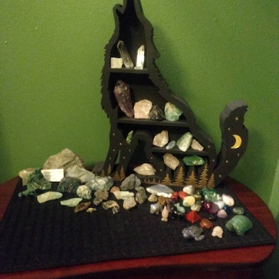 Coppermoon Handmade Wolf Shelf, Wolf Wall Art, Wolf Wall Decor, Crystal ...