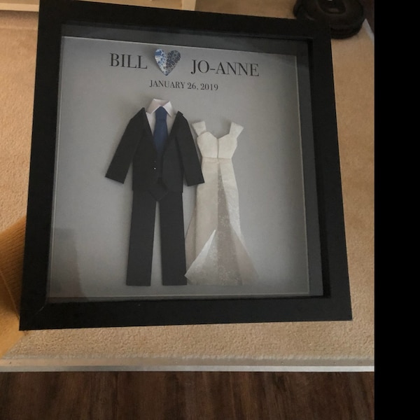 Personalized Bride and Groom Frame, Paper Anniversary Gift, First ...