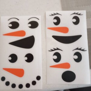 Snowman Faces Vinyl Decals, Set of 12 for Christmas Ornaments or Mugs ...