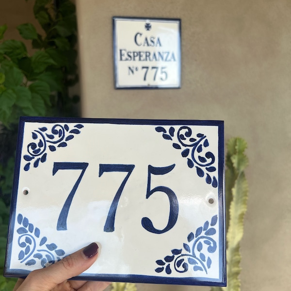 Mexican Address Plaque, Talavera House Numbers Plaque, Ceramic House ...
