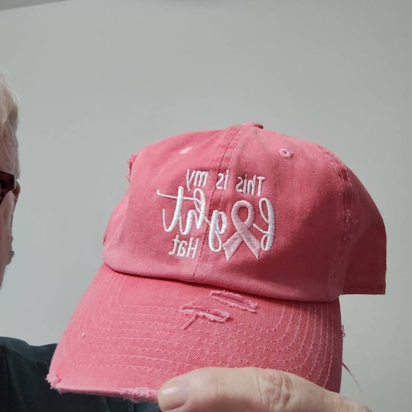 This is My Fight Hat | Distressed Baseball Cap OR Ponytail Hat | Breast ...