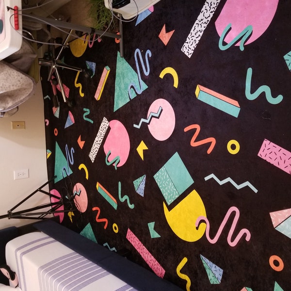 Retro Arcade Carpet, Colorful Trippy Area Rug, 80s 90s Accent Floor Mat ...