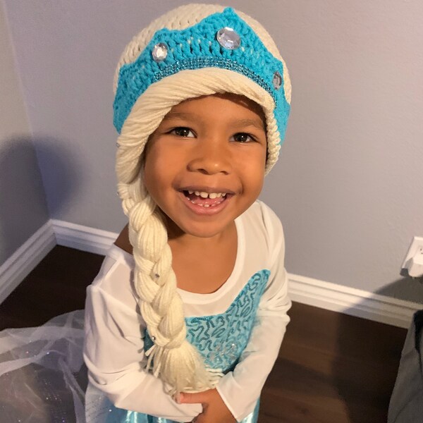Elsa Braid,elsa Frozen Hat,disney Crochet Hat,crochet Elsa Frozen Wig ...