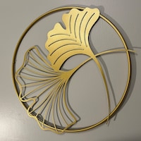 Ginkgo Leaf Metal Wall Art, Metal Wall Decor, Unique Wall Art, Gold ...