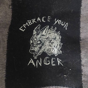 Wolf Patch Embrace Your Anger Feral Wolf Original Design Printed on ...