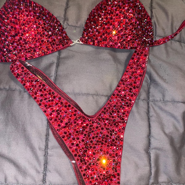 Burgundy Bikini Suit, NPC Bikini, Posing Bikini, IFBB Bikini, Wellness ...