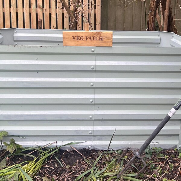 Wooden ‘veg Patch’ Garden Sign Hand Made Rustic Reclaimed Pyrography ...