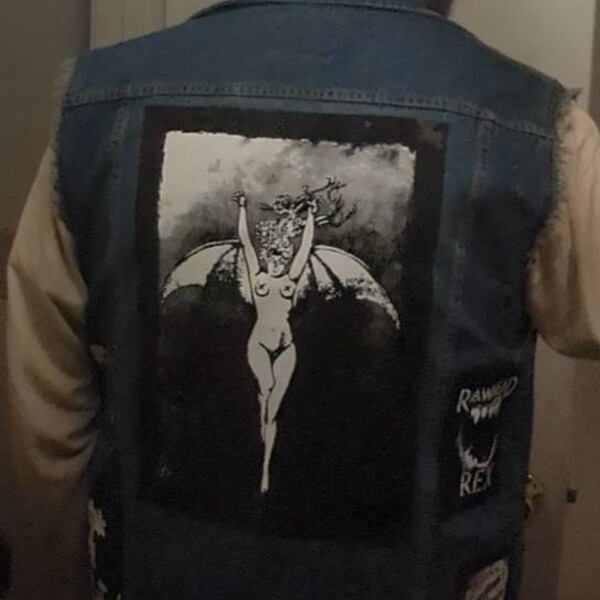 Dance of the Sabbath Tote Bag La Danse Du Sabbat Screen Printed Witches Patch Horror Punk Black ...