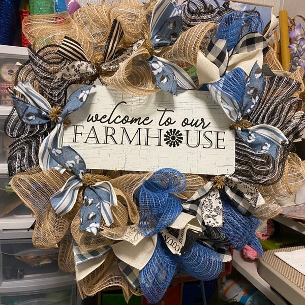 Wreath Kit Welcome to Our Farmhouse Wreath Kit - Etsy