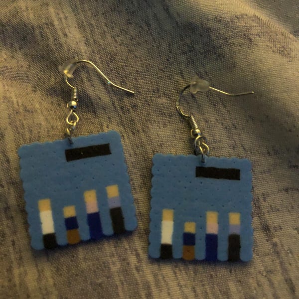 Minecraft Inspired Diamond Sword Earrings - Etsy