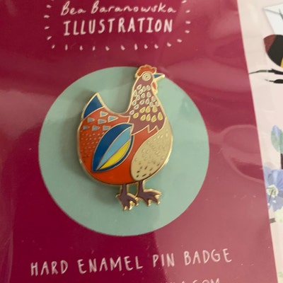 Chicken Enamel Pin Badge, Hard Enamel Badge, Chicken Gifts, Chicken ...