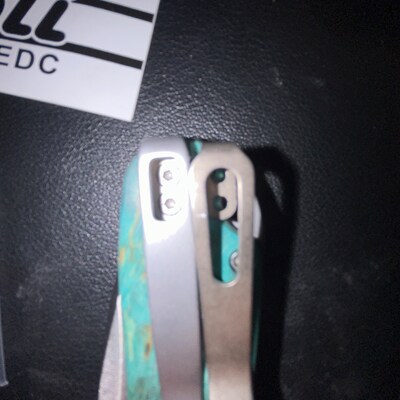 Titanium Flattop Deep Carry Pocket Clip for Sebenza Sand Blast Finish ...