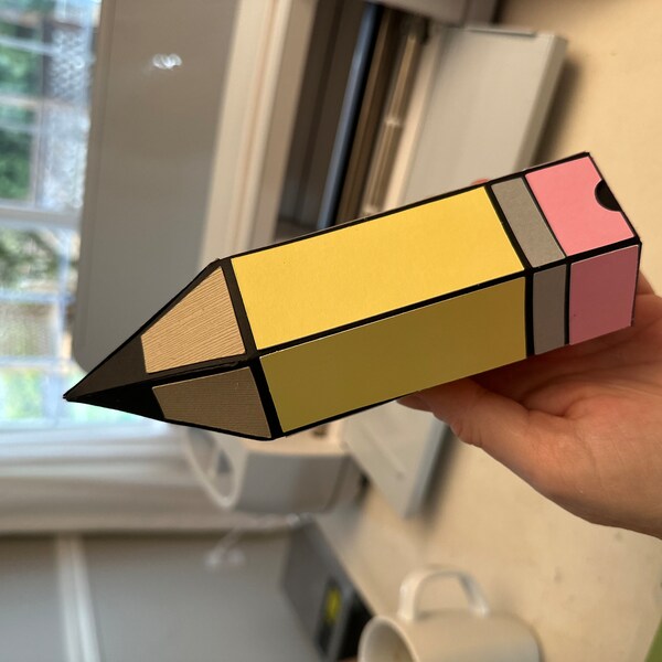 Pencil Hexagon Gift Box SVG Design - Etsy