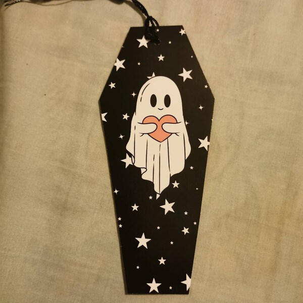 Coffin Shaped RIP Reading in Peace Bookmark, Goth, Tassel, Shaped ...