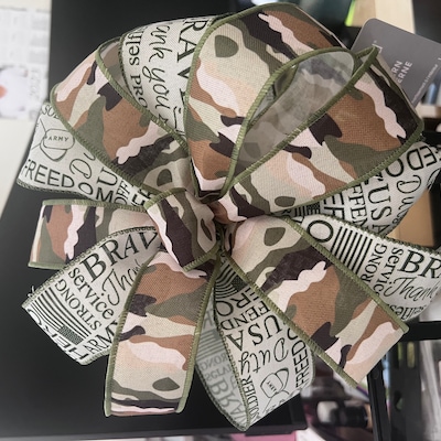 Army Wired Ribbon 4 Yard Lot. 2 Yards of Each Ribbon Army Camo Ribbon ...