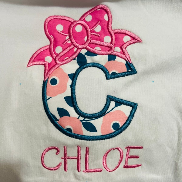 Bow Alphabet Letter Set A-Z Applique Machine Embroidery Design 4 Sizes ...